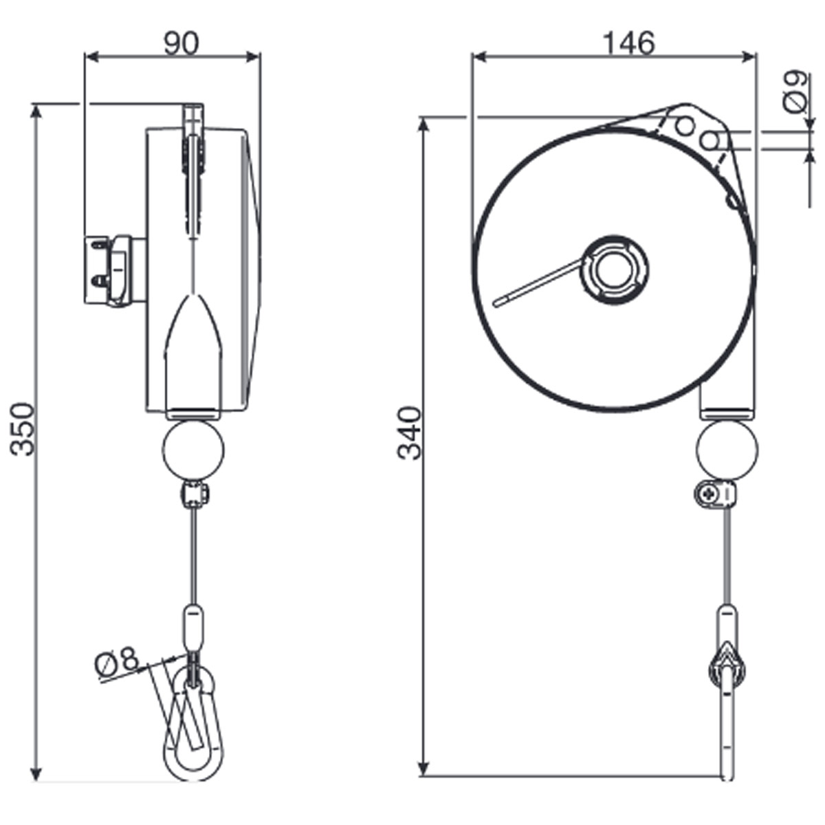 Echilibror Greutate 4-6 kg, 2 m, 9322 TECNA | Kobill
