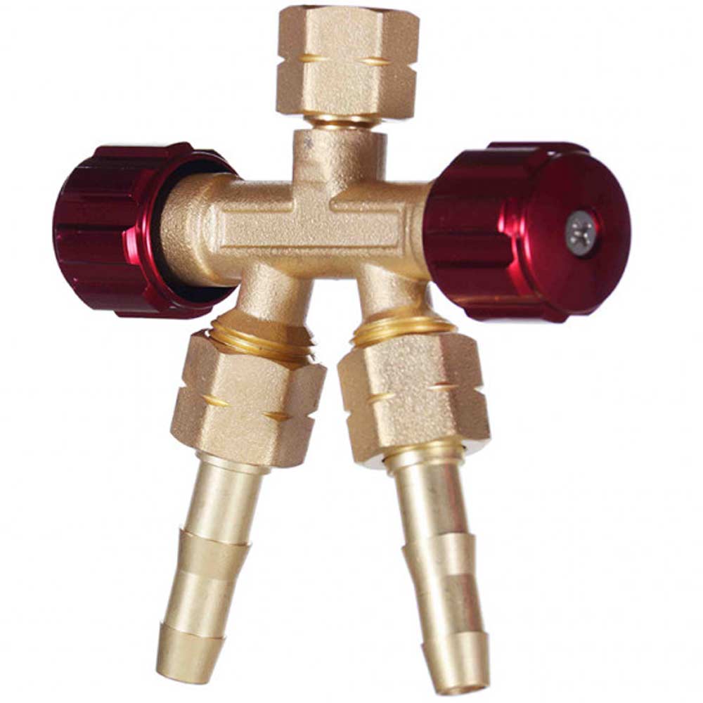 Distribuitor Splitter Gaz Acetilena / Propan cu robineti - G3/8 LH | Kobill
