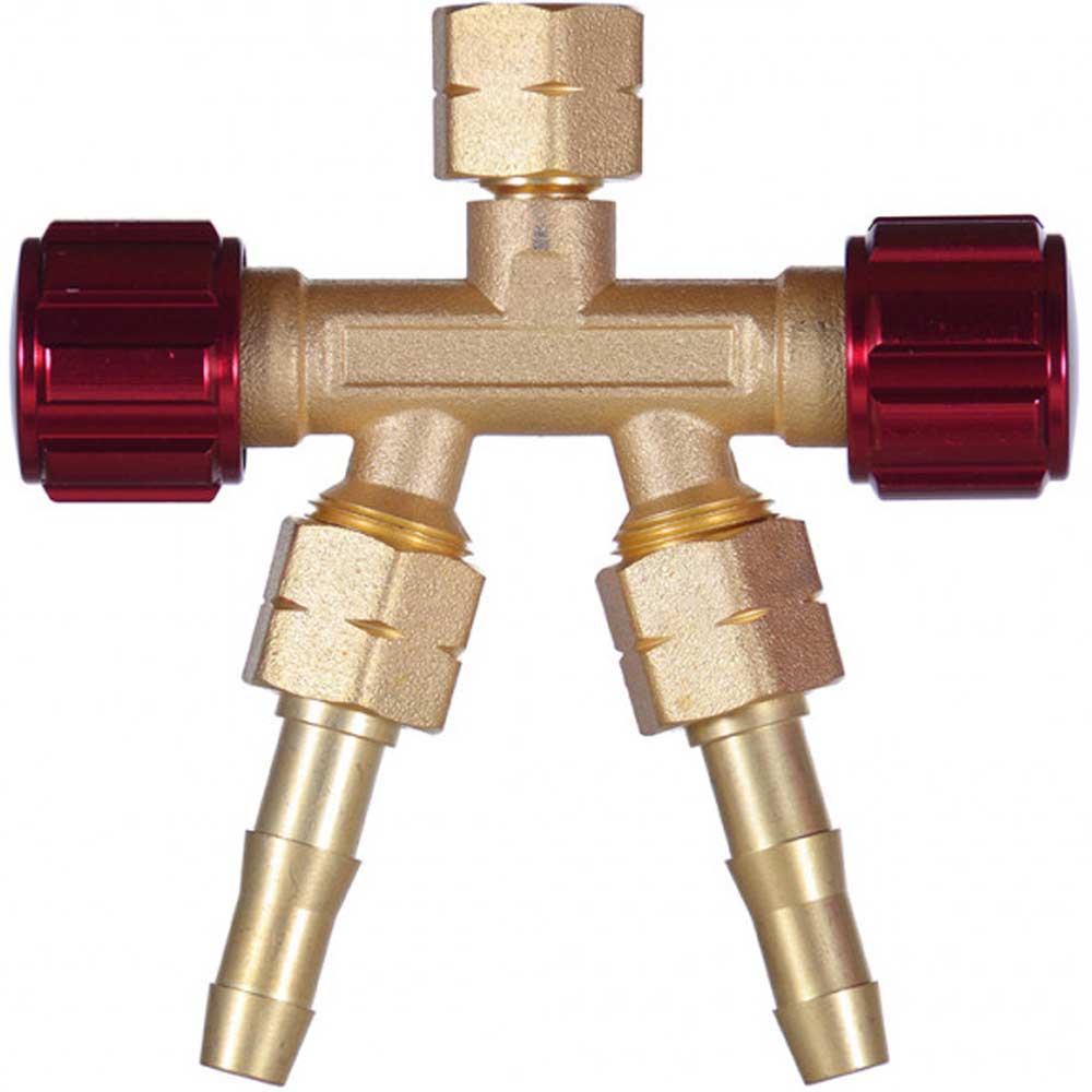 Distribuitor Splitter Gaz Acetilena / Propan cu robineti - G3/8 LH | Kobill